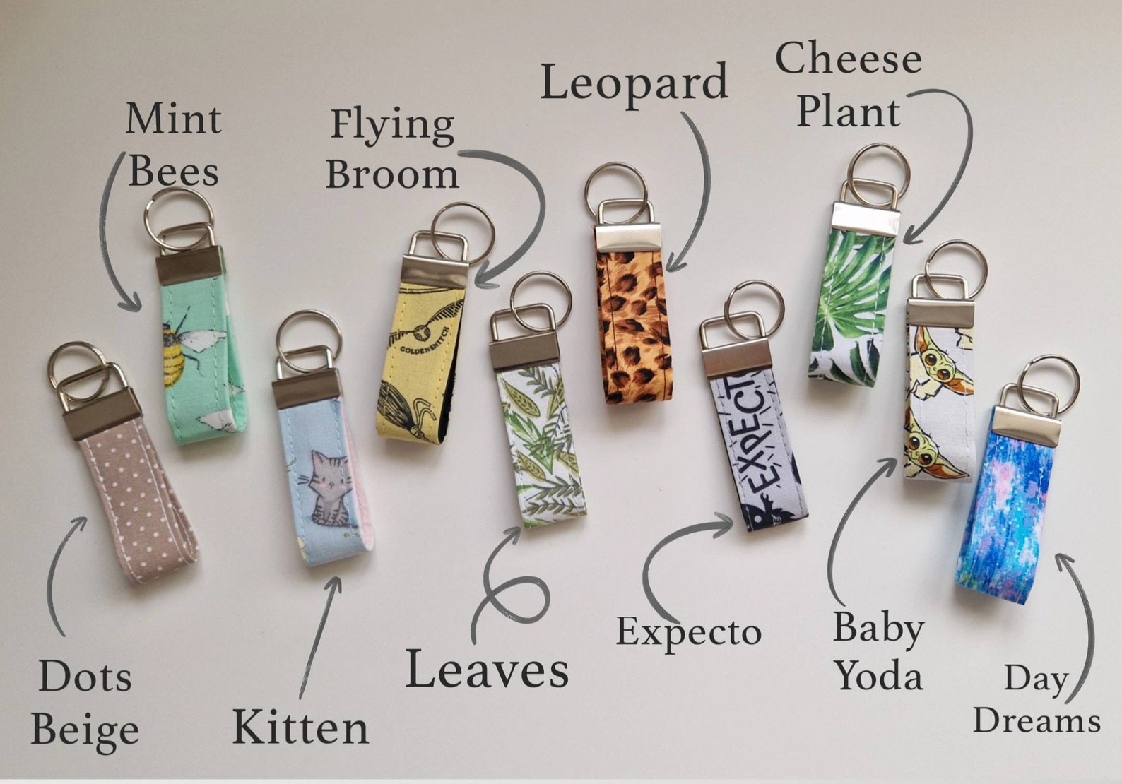 Mini Key Fobs Upcycled Fabric Keyring Key Chain Cotton - Etsy