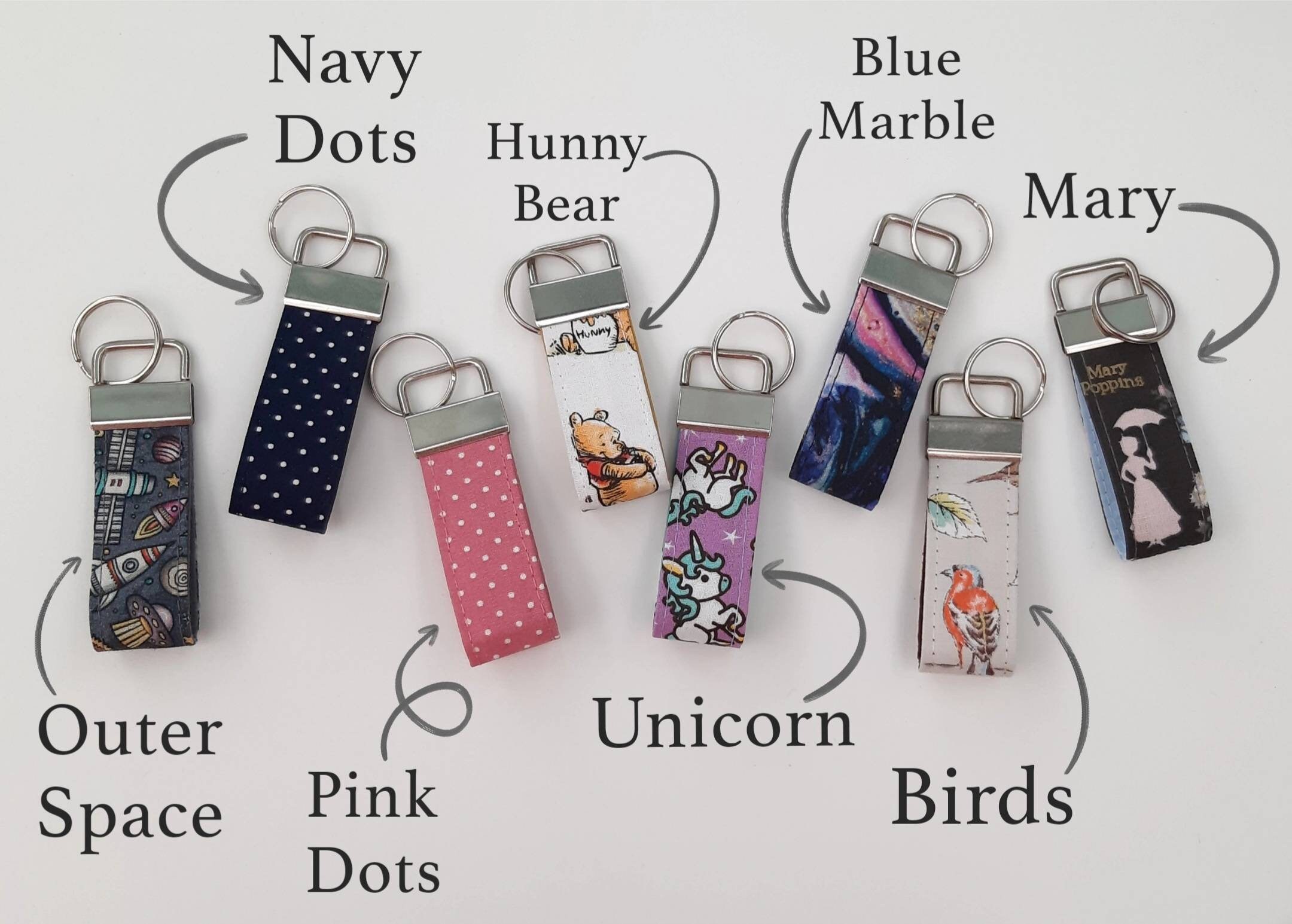 Mini Key Fobs Upcycled Fabric Keyring Key Chain Cotton | Etsy