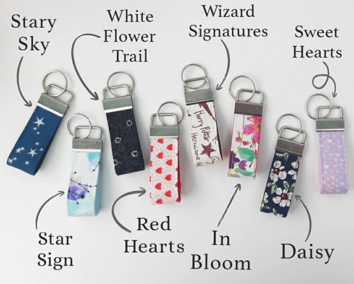 Mini Key Fobs Upcycled Fabric Keyring Key Chain Cotton | Etsy
