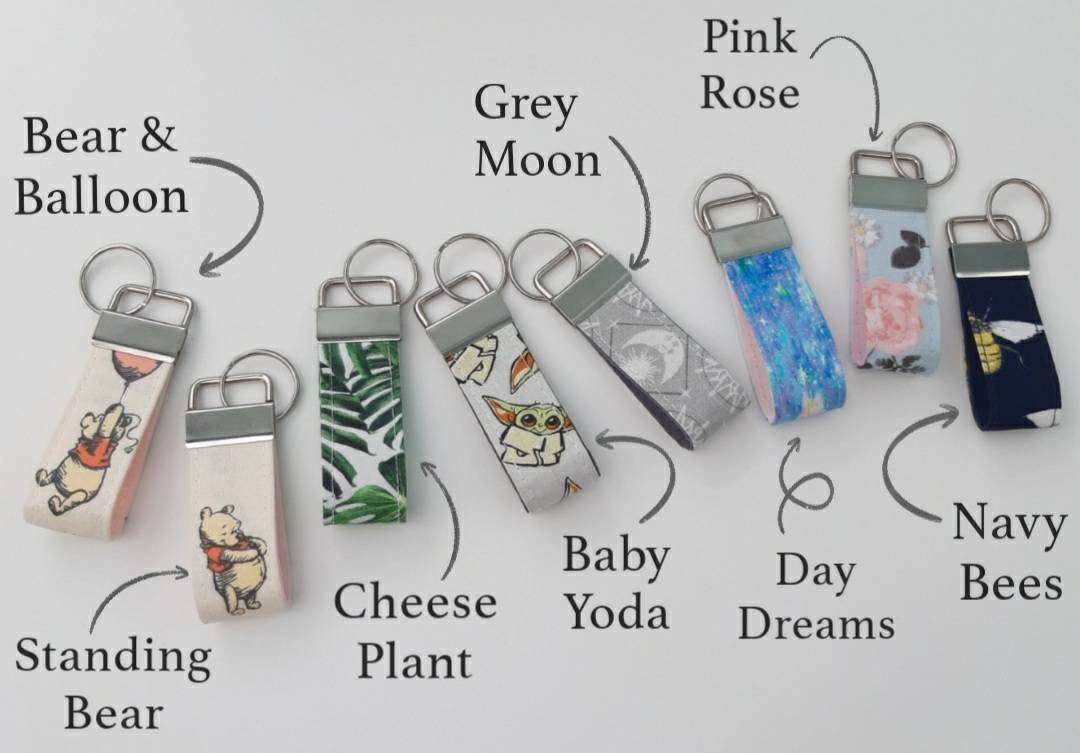 Mini Key Fobs Upcycled Fabric Keyring Key Chain Cotton | Etsy