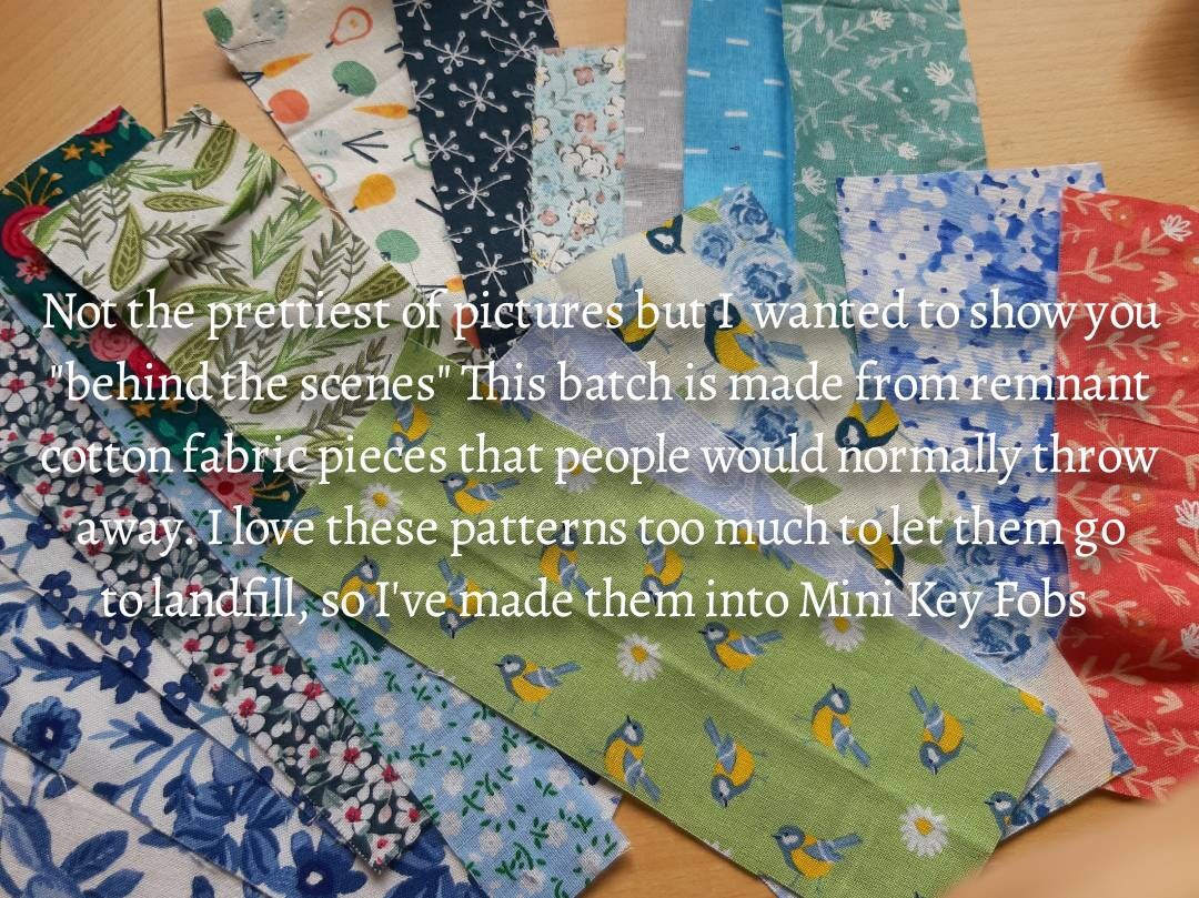 Mini Key Fobs Upcycled Fabric Keyring Key Chain Cotton | Etsy