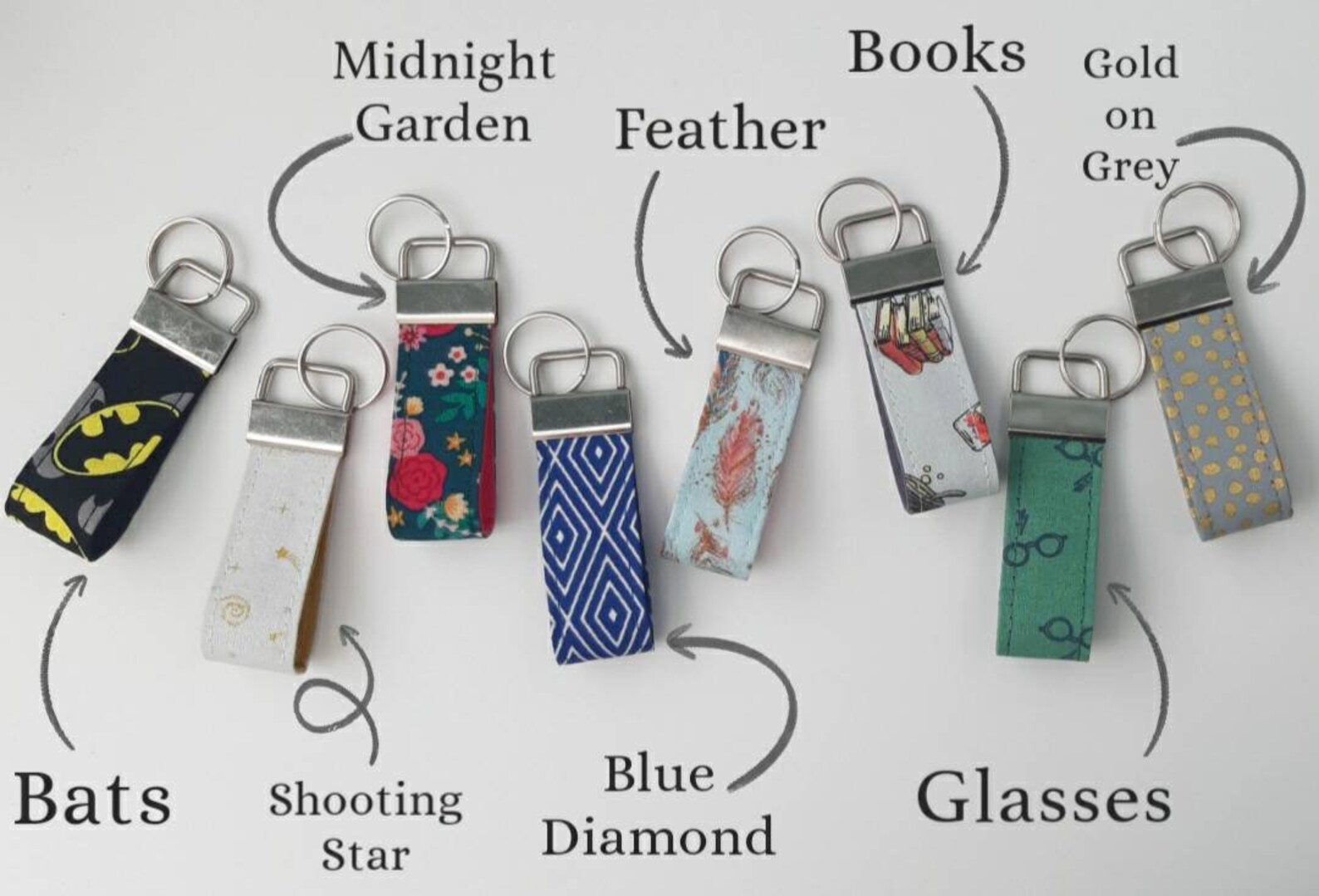 Mini Key Fobs Upcycled Fabric Keyring Key Chain Cotton | Etsy