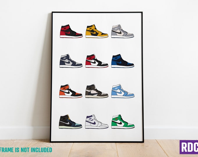 Nike Air Jordans 4s Nike Poster Michael Jordan Poster Jordan Wall Art ...