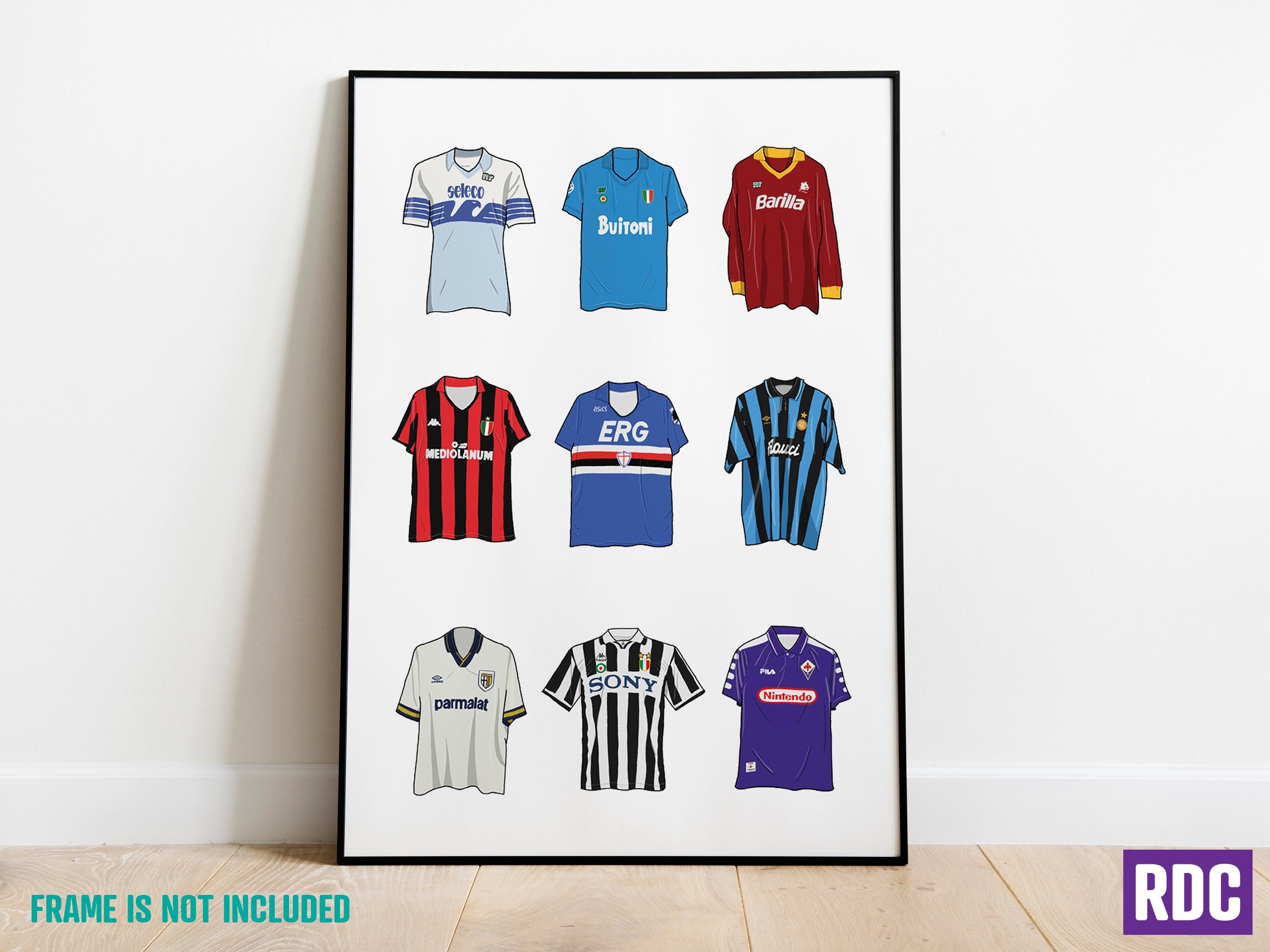 Serie A Classic Retro Italian Football Shirt Inspired Art Print/poster ...