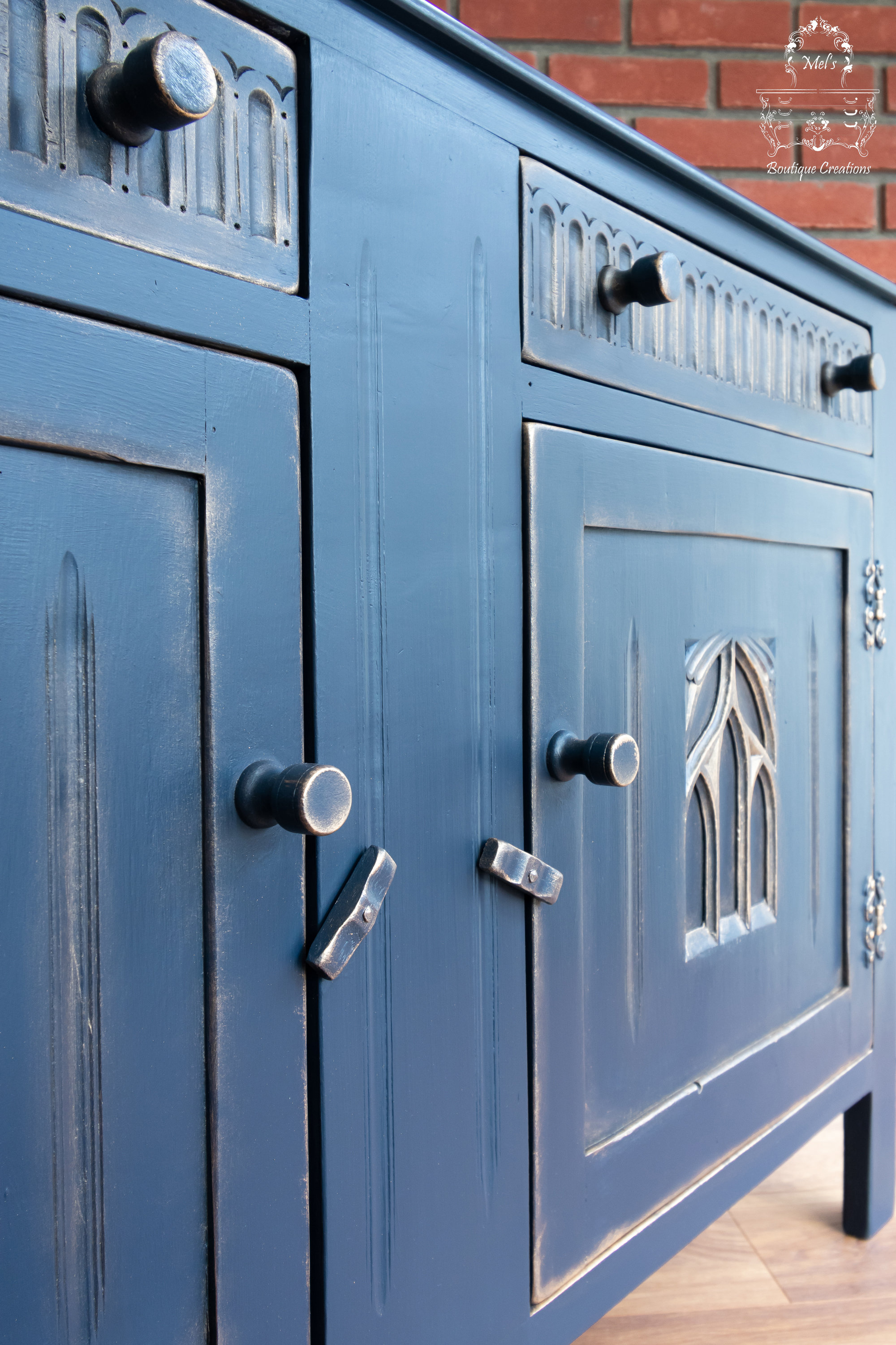SOLD! Blue Sideboard, Vintage Cabinet, Upcycled Furniture, Hand Painted ...