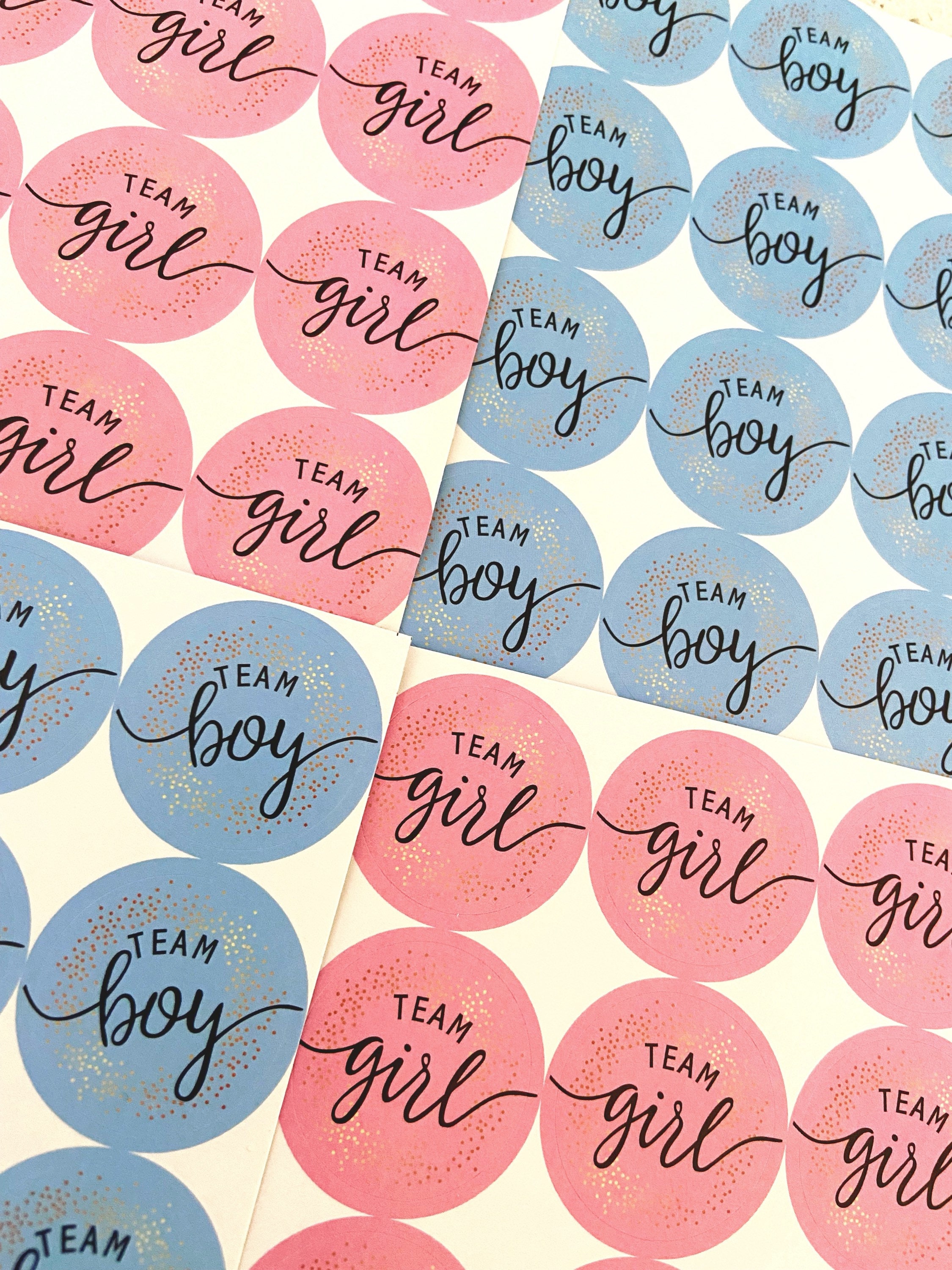 Team Girl and Team Boy Gender Reveal Stickers Label - Etsy