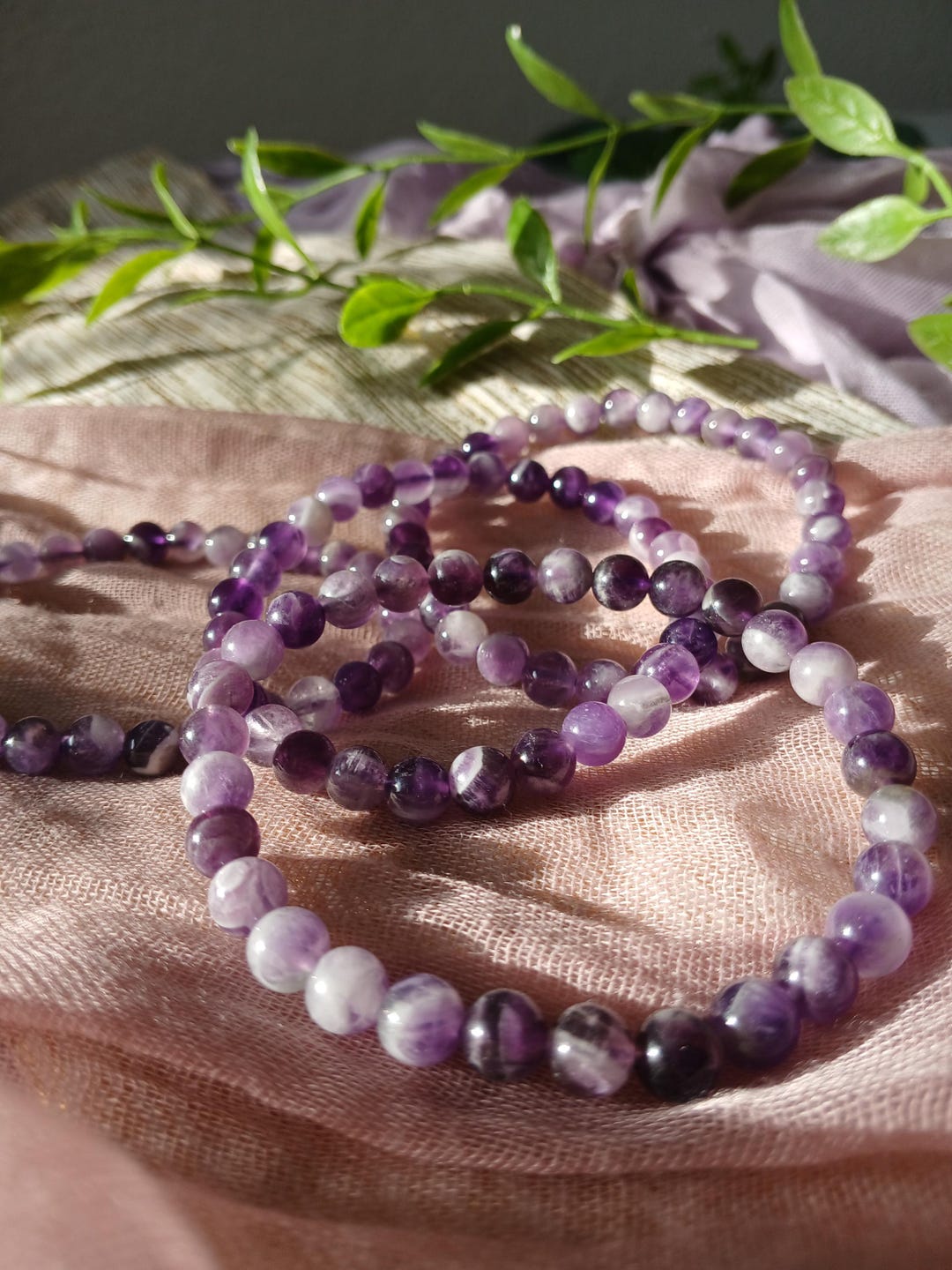 Chevron Amethyst Bracelet - Crystal Healing Energy for Restful Sleep ...