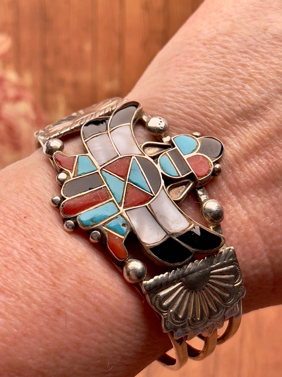 Zuni Stone Inlay Knifewing Cuff Bracelet - Etsy