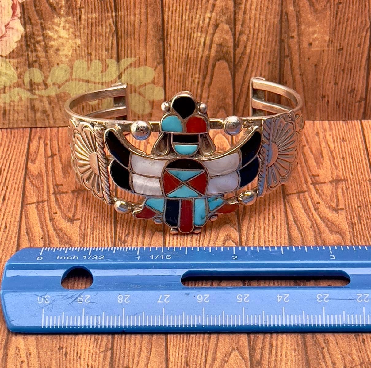 Zuni Stone Inlay Knifewing Cuff Bracelet - Etsy
