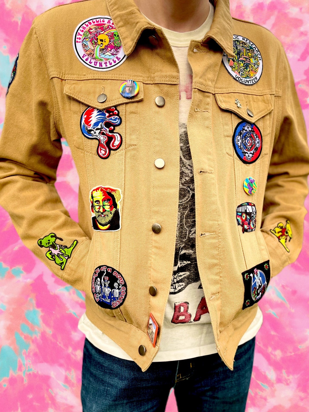 Grateful Deadhead Bears Psychedelic Hand Stitched Patch Jacket - Etsy