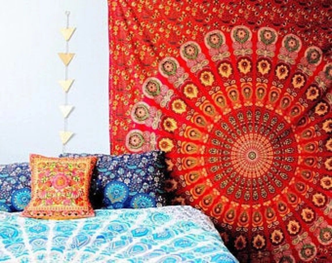 Large Boho Tapestry Indian Mandala Tapestry Indian Wall - Etsy