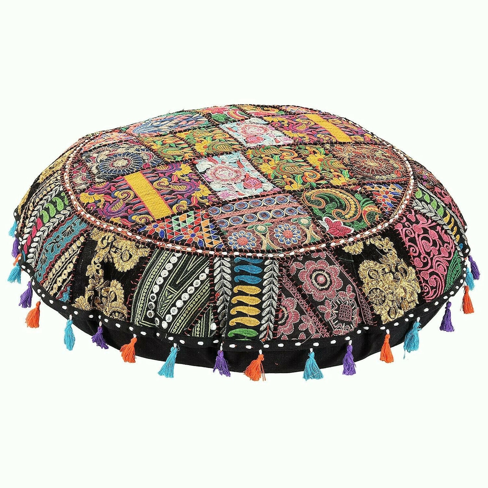 Round Patchwork Cushion Cover Floor Cushion Medition Cushion Cover ...