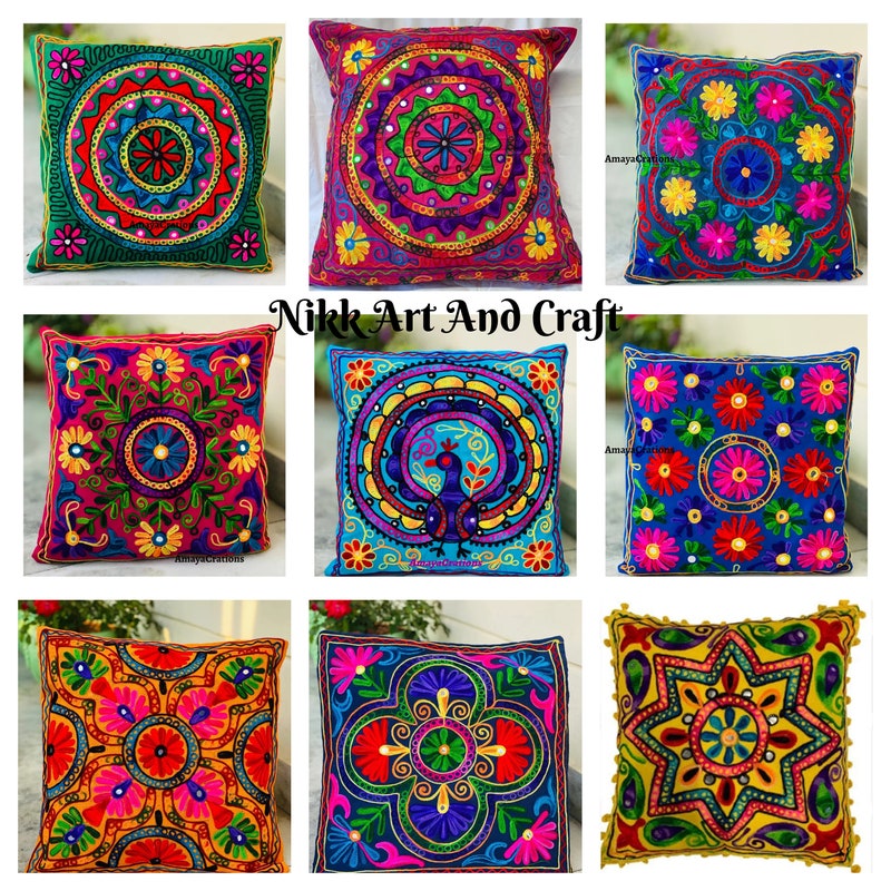 Embroidered Pillows - Etsy