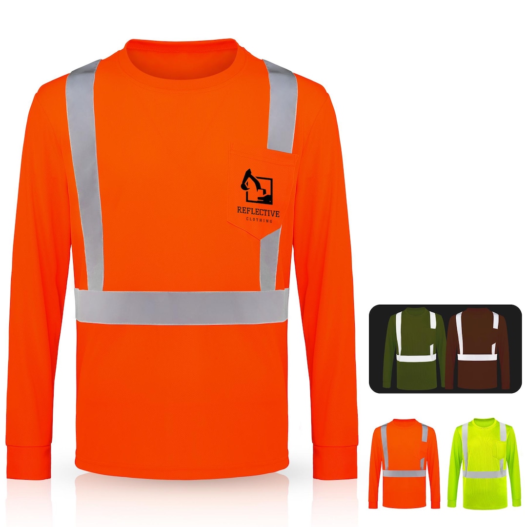 10 Pack Custom Class 2 Hi-vis Safety Shirts Long Sleeve Construction ...