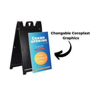 Black A-frame Display Sign for Promotional Sign Business Sign Printed 2 ...