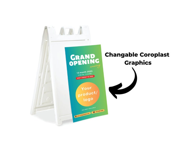 White Deluxe Signicade, A-frame Display, Promotional Sign, Business ...