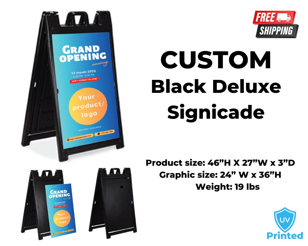 Black A-frame Display Sign for Promotional Sign Business Sign Printed 2 ...