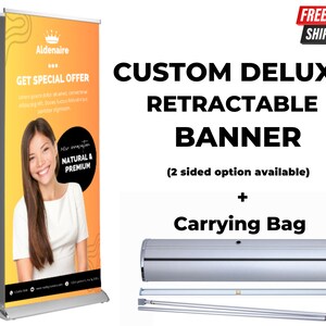 Deluxe Roll up Banner Stand, Double Sided Custom Retractable Banner Stand , Two Sided Banner ...