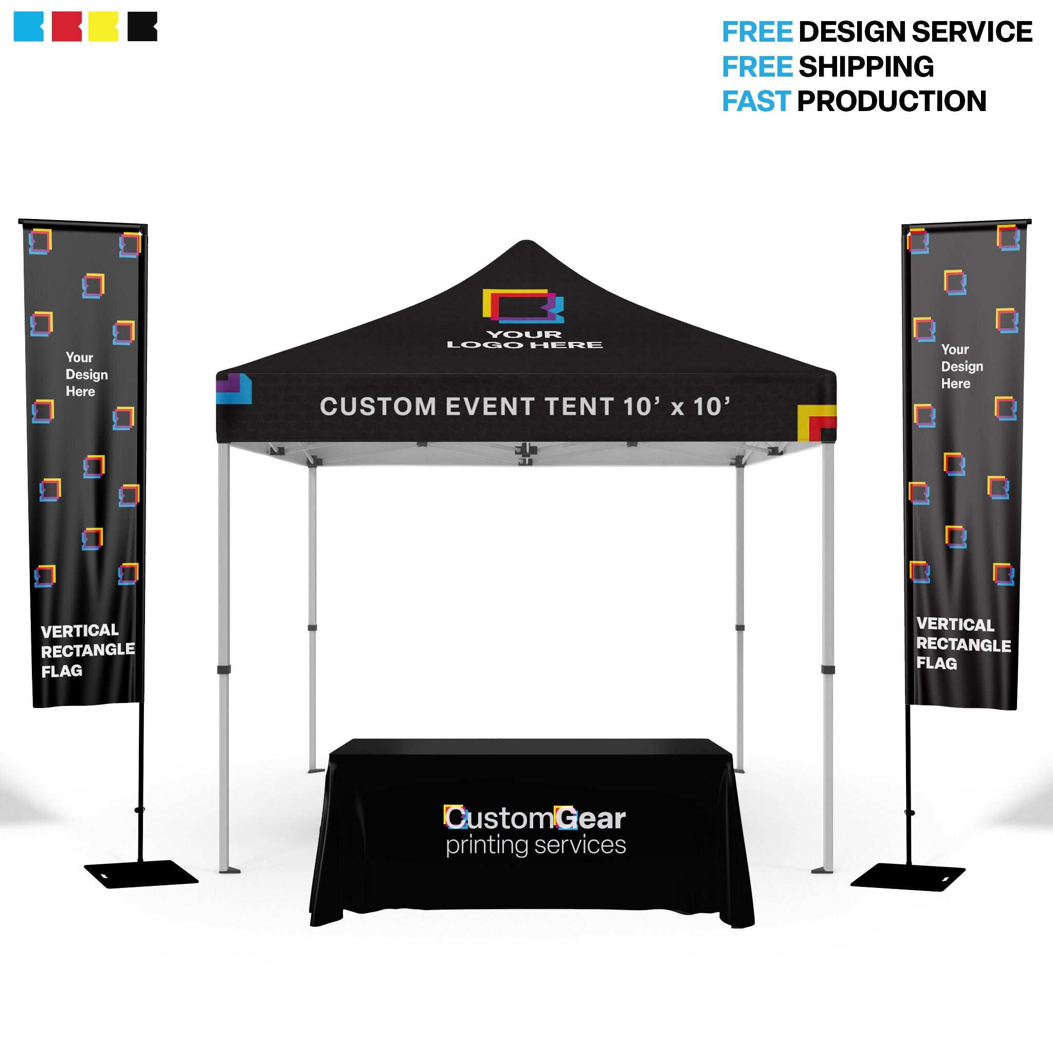 Event Tent Booth Canopy Pop up Set Display Feather Flags Custom Printed ...