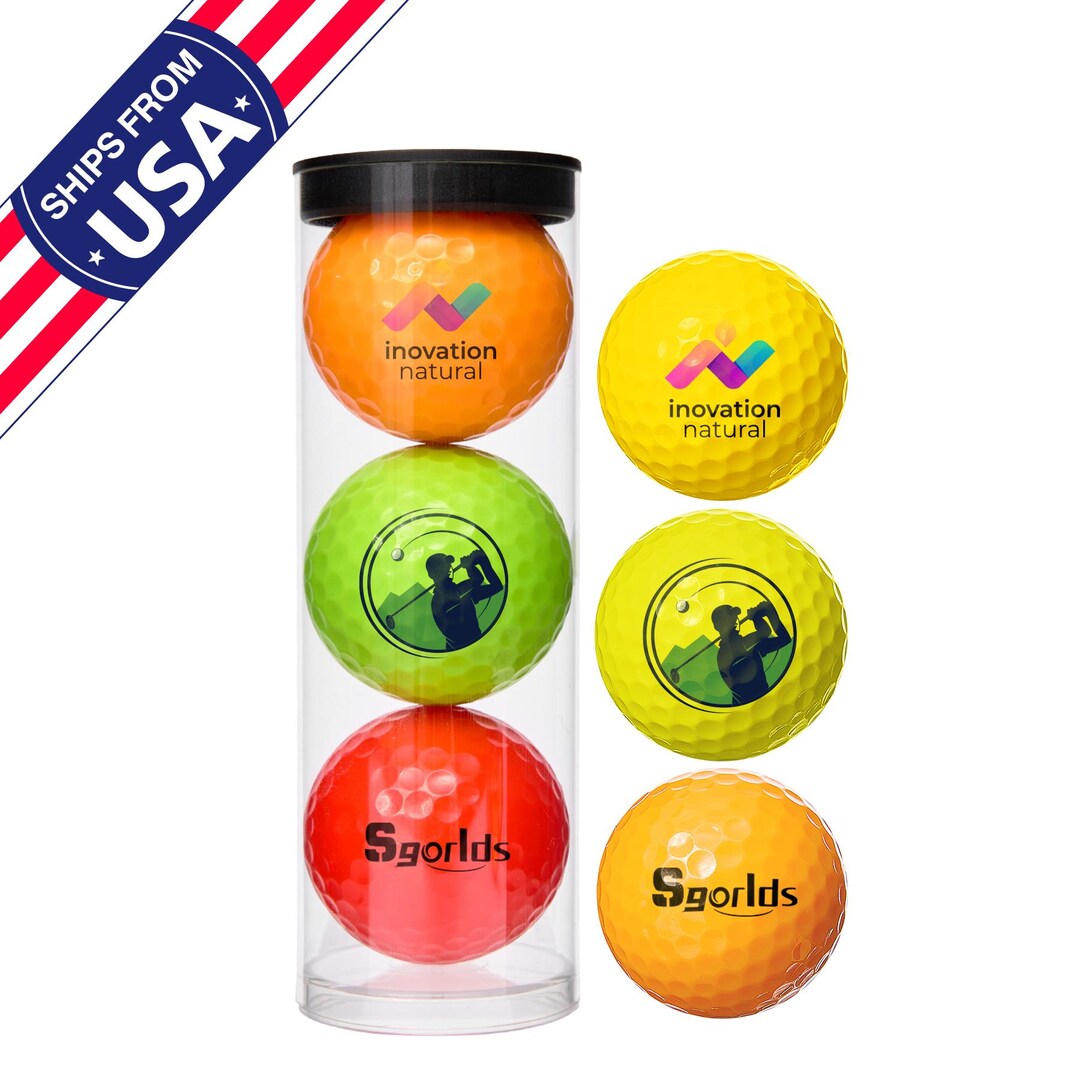 Custom Triple Golf Ball Pack – 3-pack Practice Golf Balls, Colorful ...