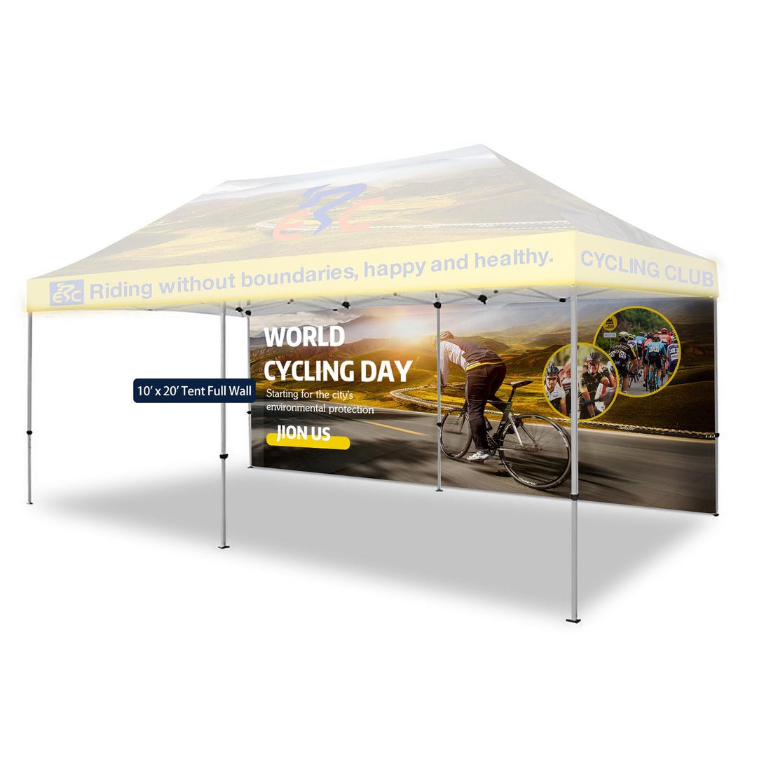 10x20' Custom Tent Back Wall, Full-color Printing, Heavy-duty Outdoor ...