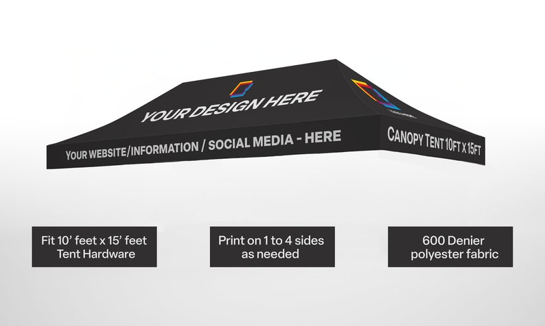 Custom Printed Canopy Tent, 10x15ft, Business Event Tent - Etsy