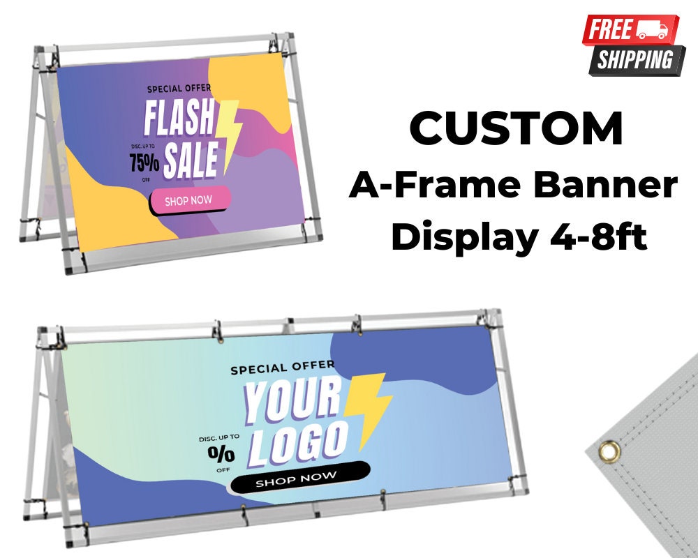 A-frame Banner Display: Outdoor Advertising, Custom Vinyl Print - Etsy