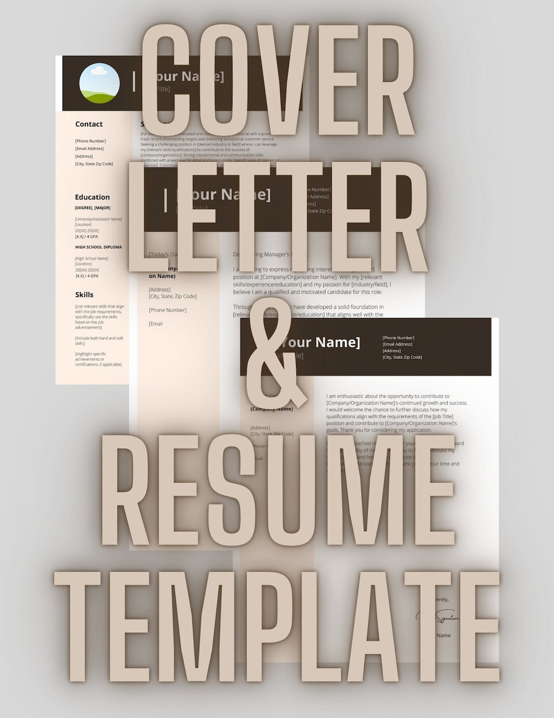 Simple Resume & Cover Letter Template - Etsy