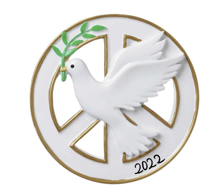 Peace Dove With Olive Branch Personalized Christmas Ornament, Dove With ...