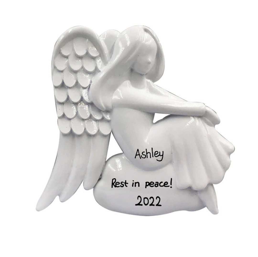 Personalized Sitting Angel Memorial Rest in Peace 2025 Christmas ...
