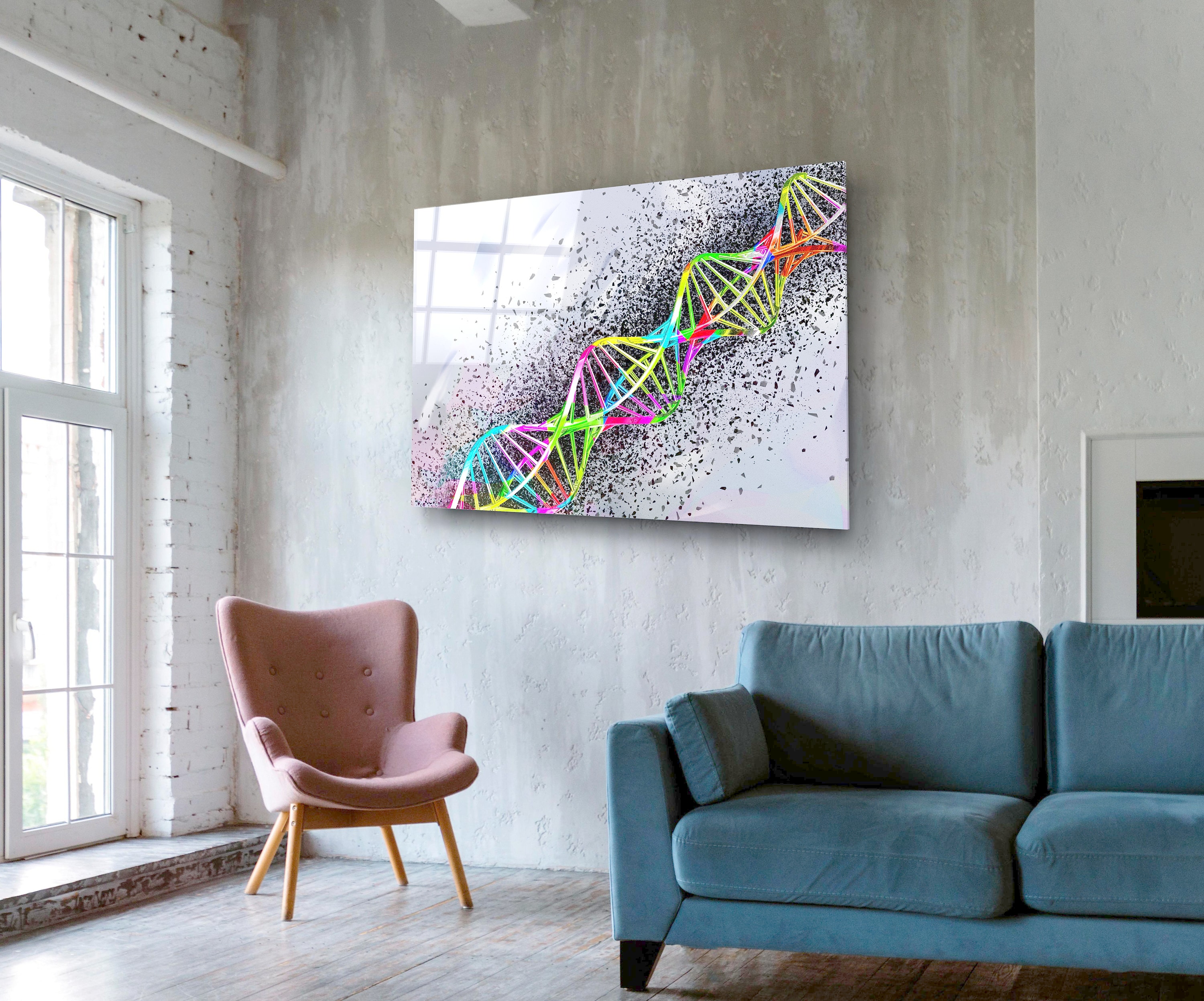 DNA Wall Art, Abstract Medical Art, Modern Glass Science Lab Decor ...