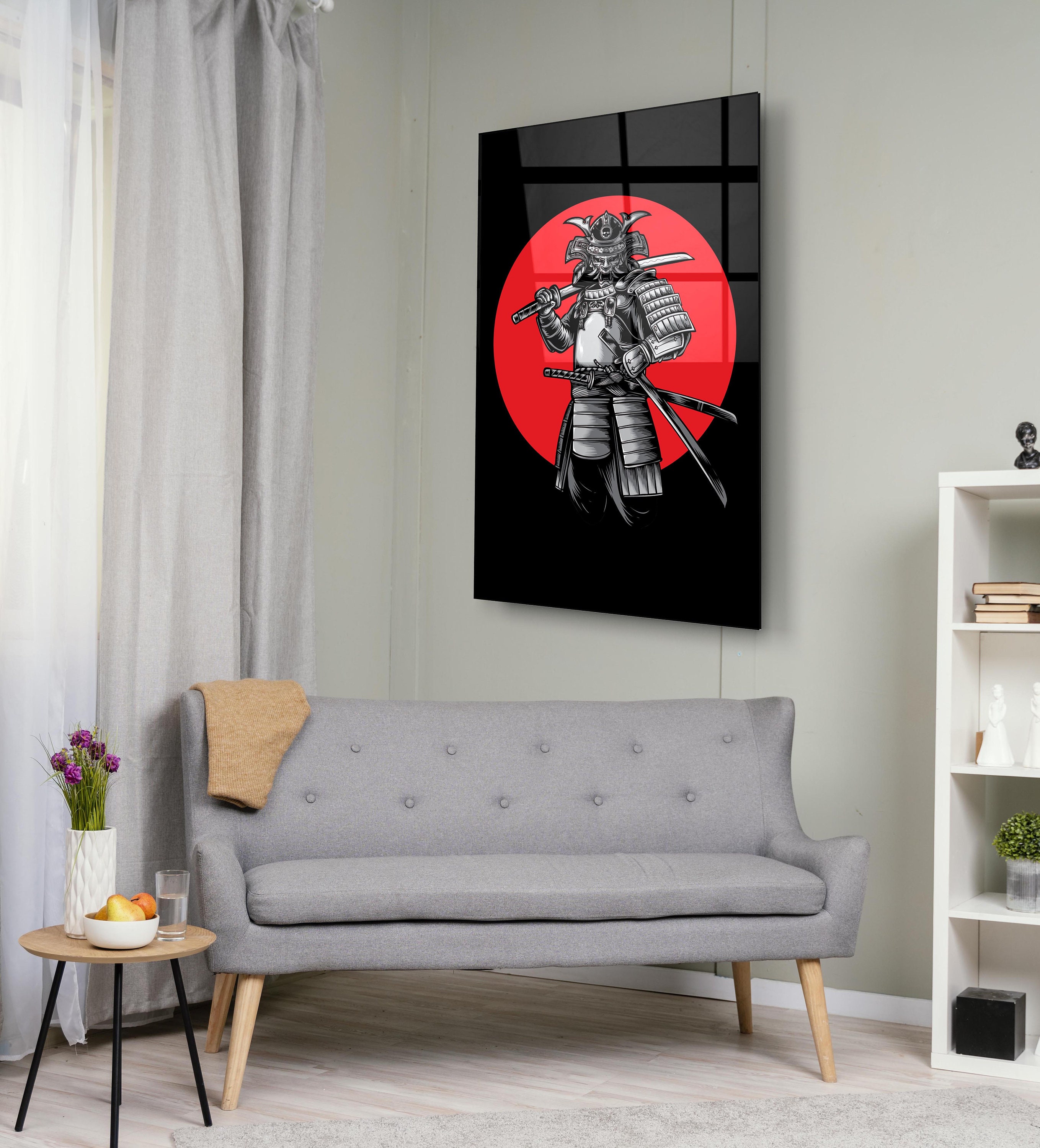 Japanese Samurai Wall Art, Hannya Oni Art, Asian Game Room Decor ...