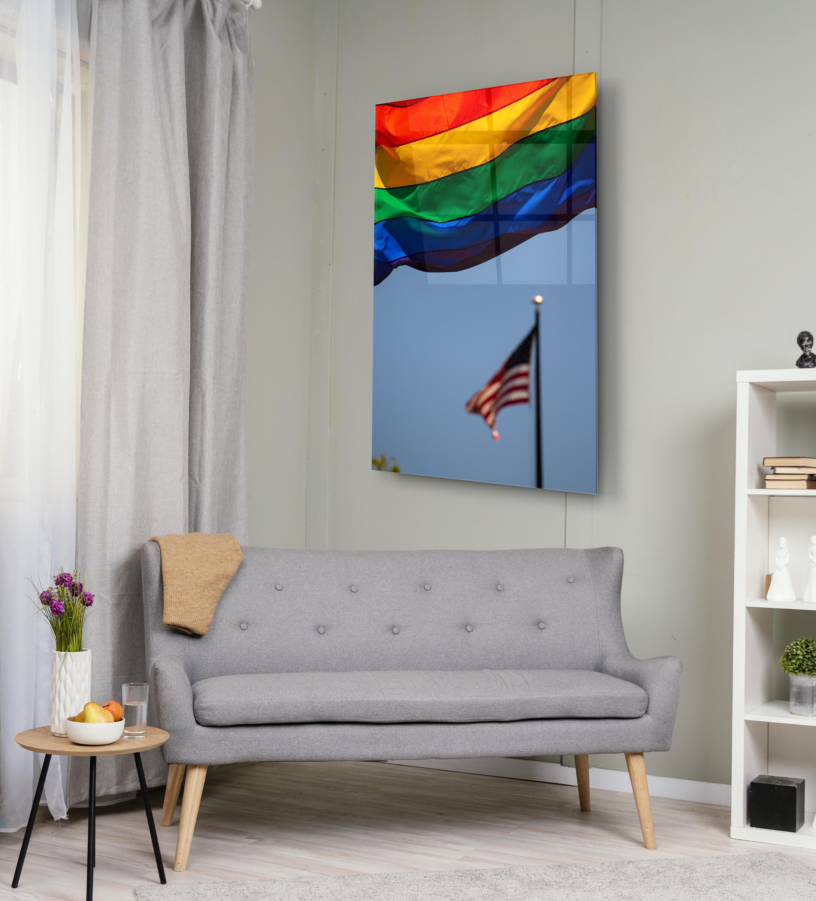 LGBT Pride Flag Glass Wall Art, Lesbian Gay Bi Trans Home Decor ...