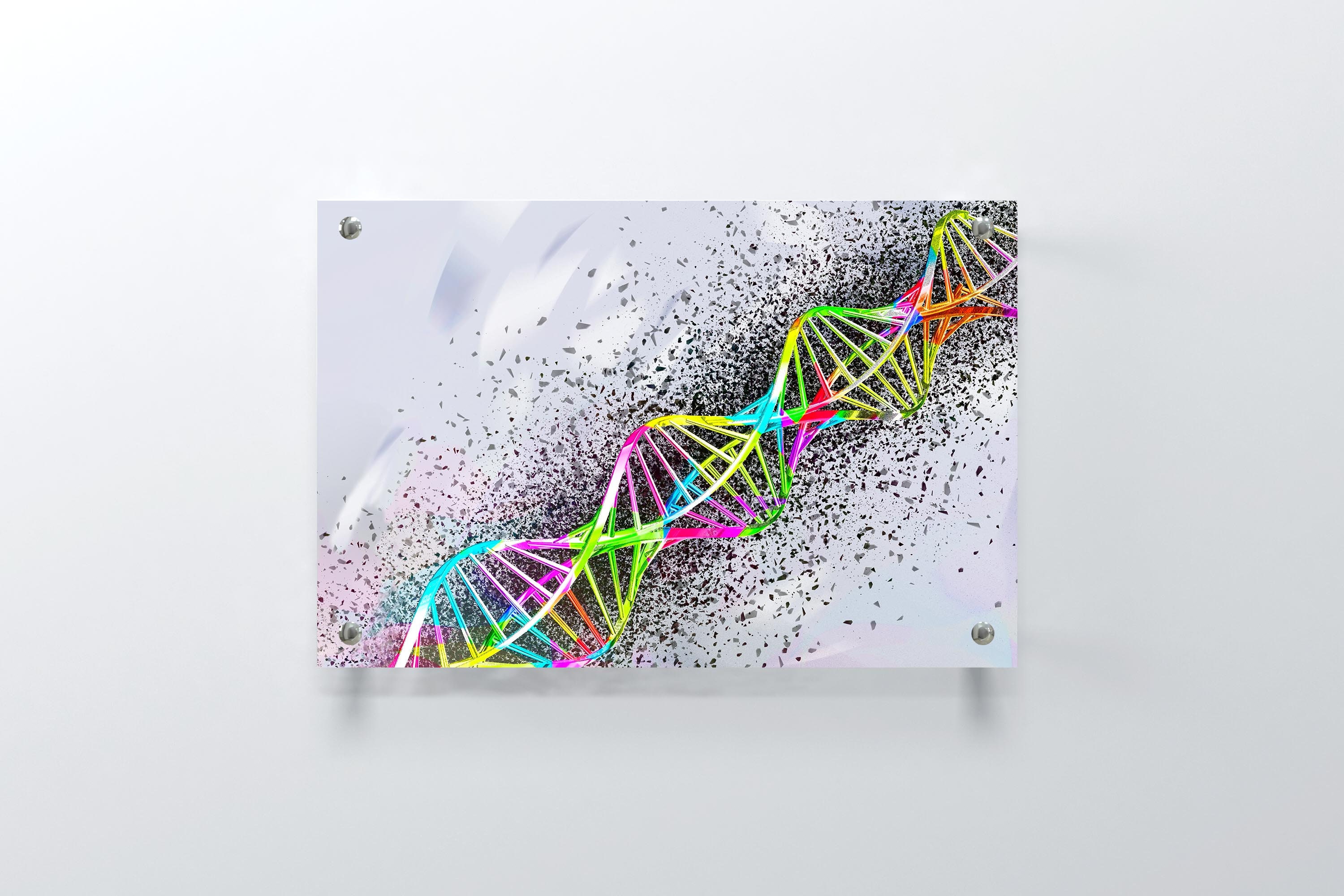 DNA Wall Art, Abstract Medical Art, Modern Glass Science Lab Decor ...