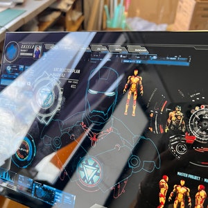 Iron Man Digital Wall Art, Shield Interface Print on Glass, Marvel ...