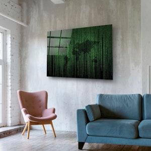 Binary World Wall Art, Premium Coder Gift Idea, Information Technology ...