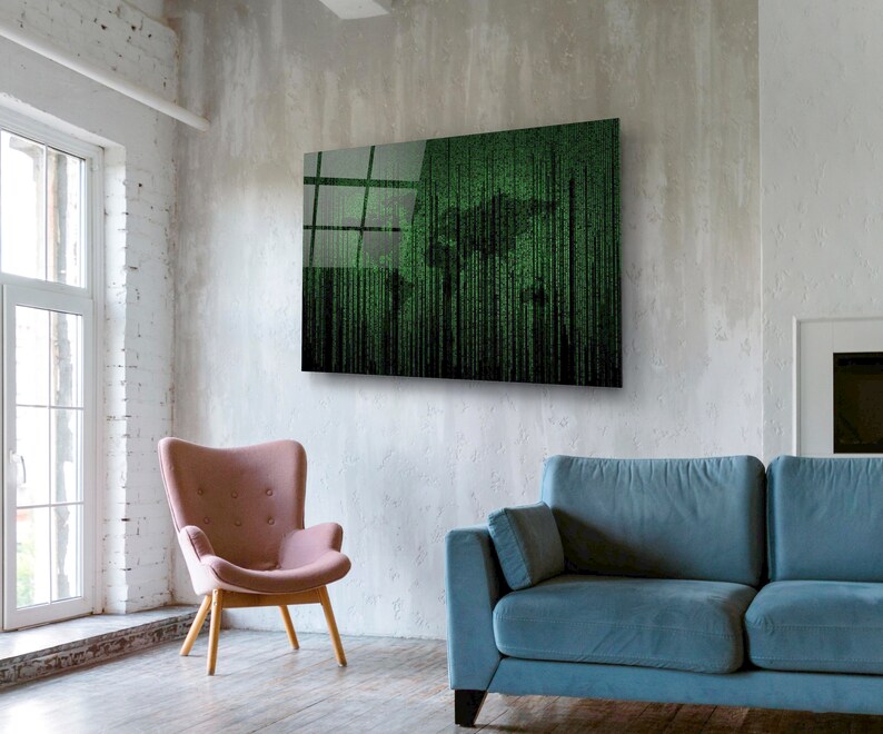 Binary World Wall Art, Premium Coder Gift Idea, Information Technology ...