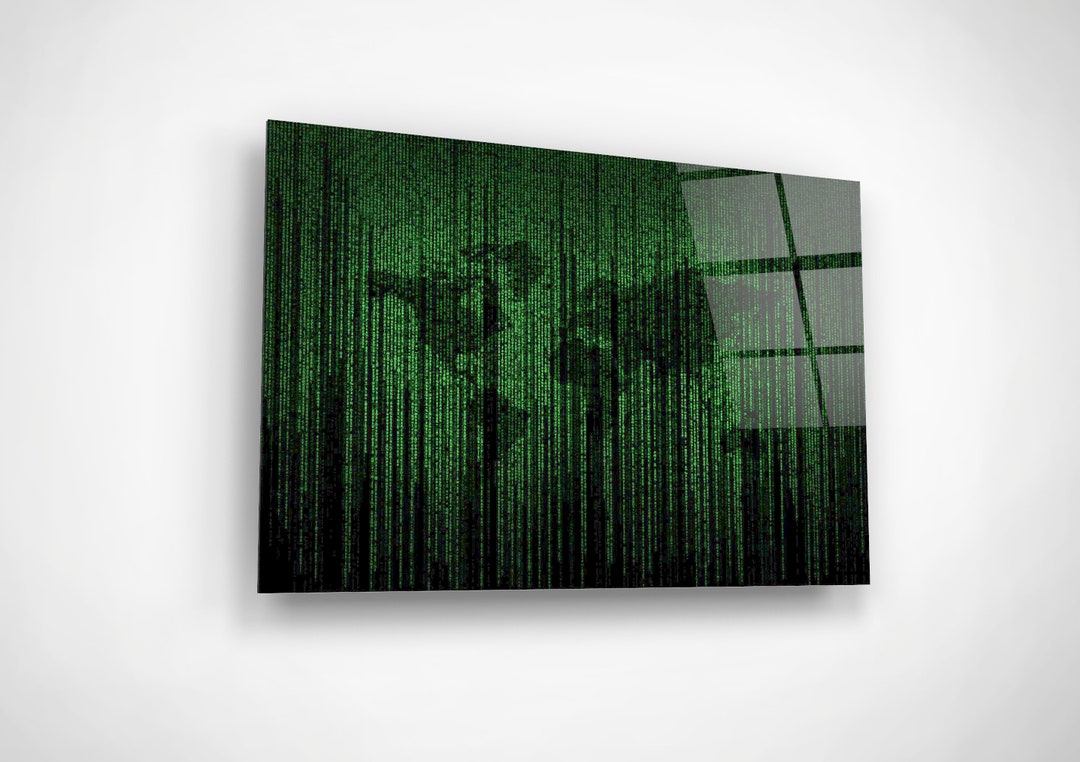 Binary World Wall Art, Premium Coder Gift Idea, Information Technology ...