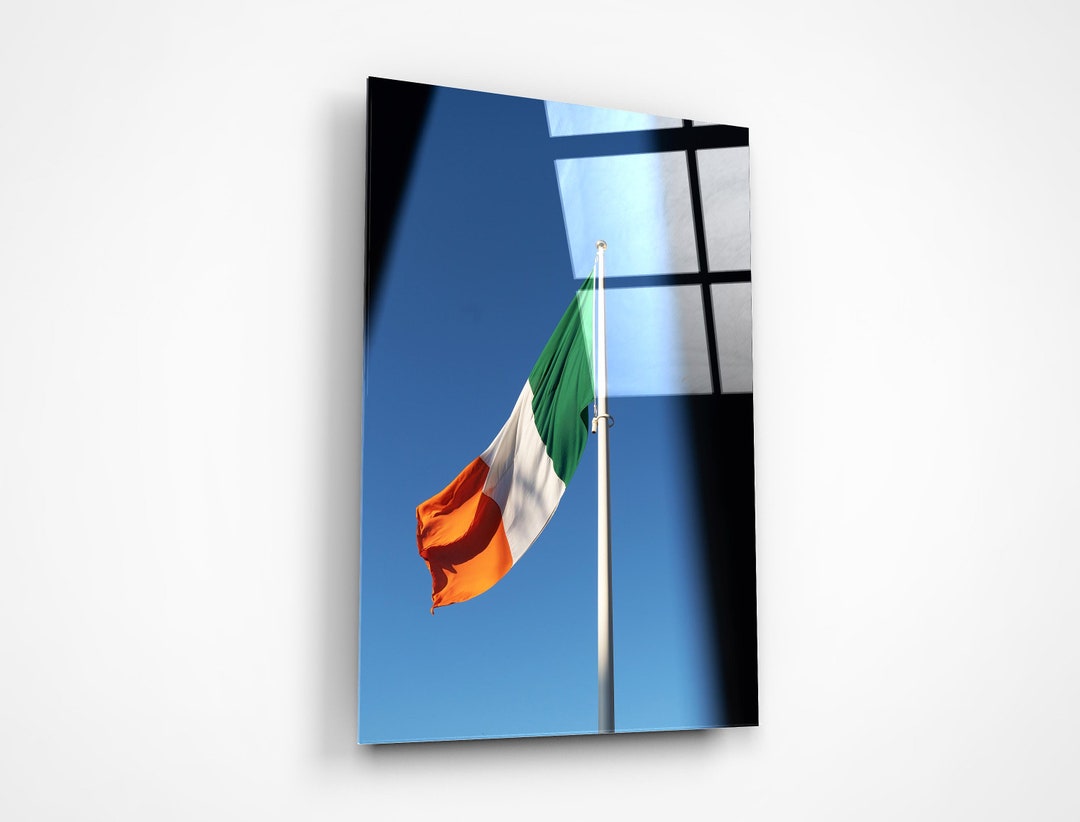 Irish Flag Decor, National Ireland Country Flag Wall Art, Glass Travel ...