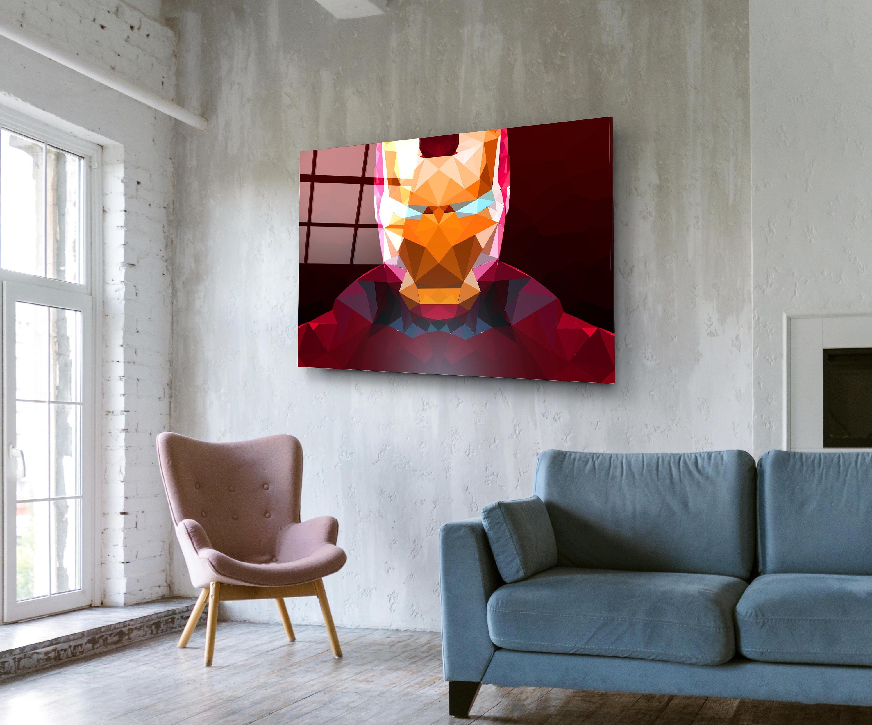 Iron Man Wall Art Set, Geometric Painting, Marvel Superhero Print ...