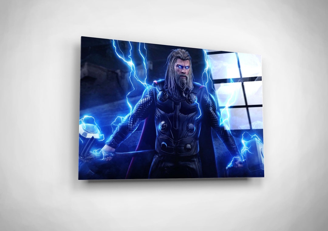 Thor God of Thunder Wall Art, Avengers Endgame Print, Marvels Gifts for ...