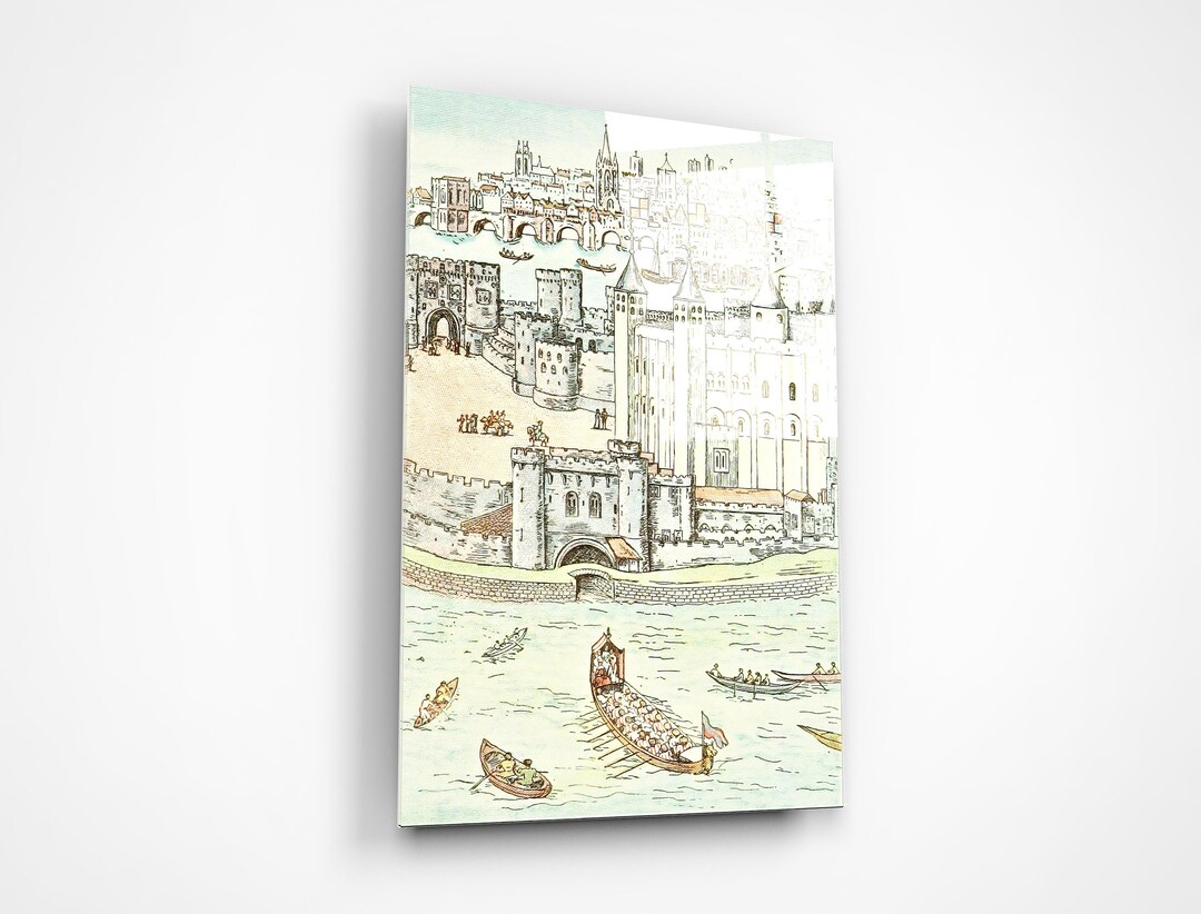 Medieval Town Painting, Historical Wall Art, Middle Ages Decor, History ...