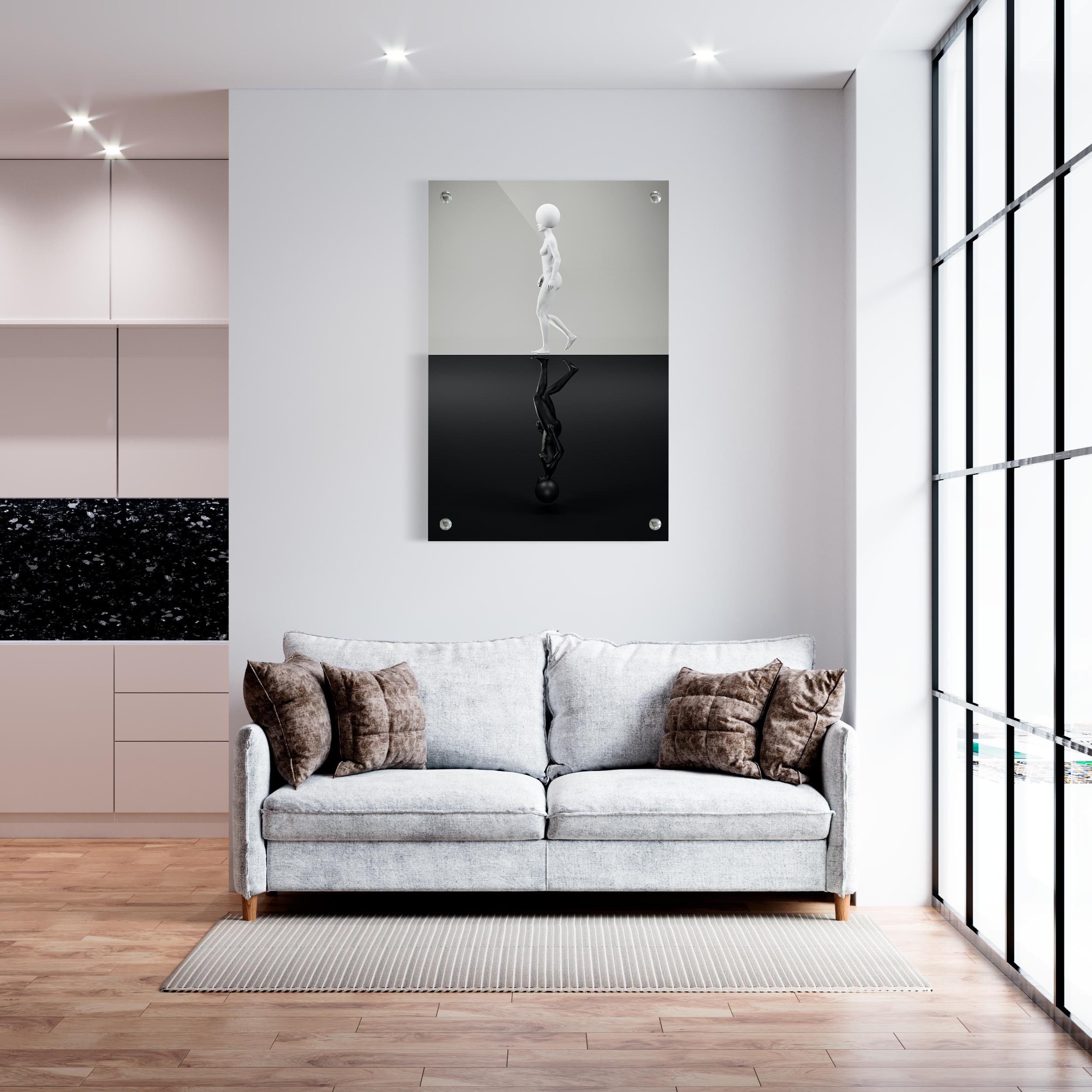 Artificial Intelligence Wall Art, Abstract Black and White Glass Print ...