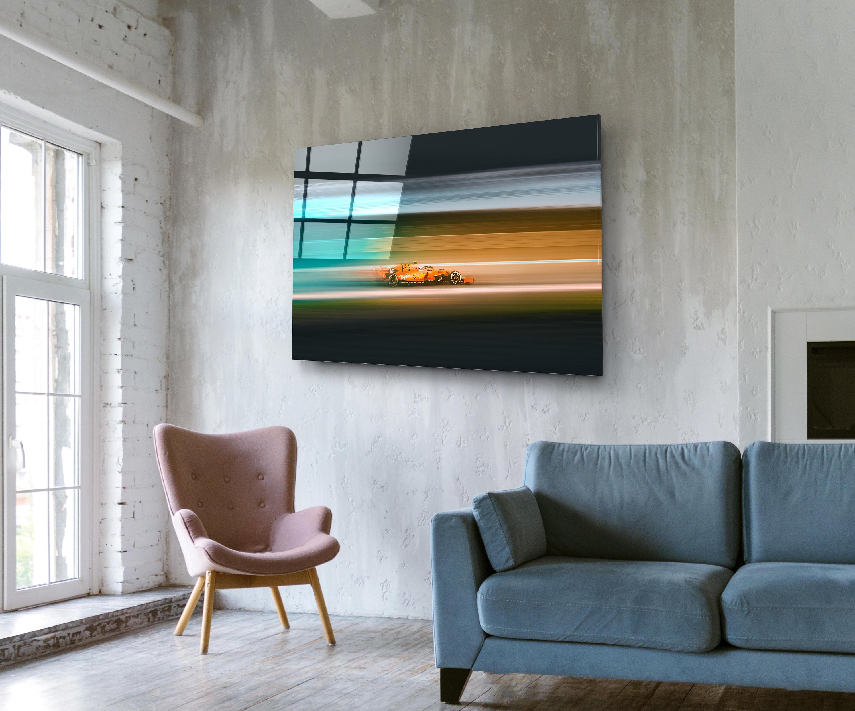 Formula 1 Racing Wall Art Sports Car Painting Glass - Etsy