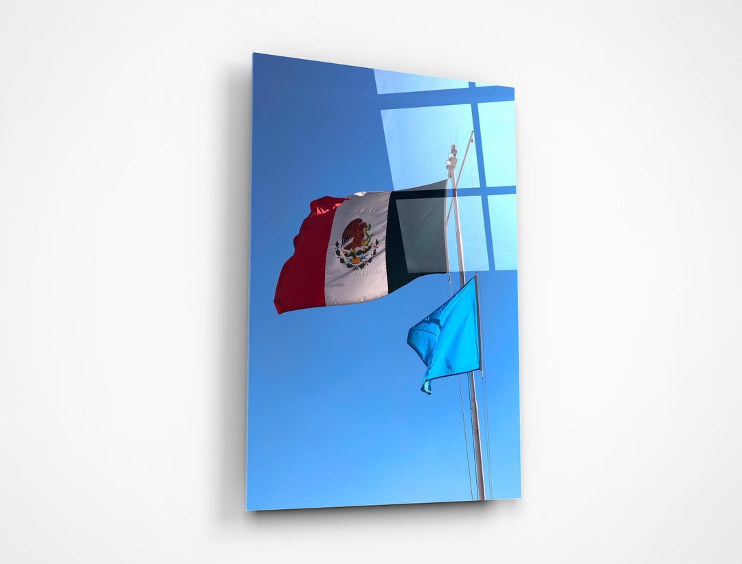 Mexican Flag Wall Art, Mexico Travel Print on Canvas, Glass World ...