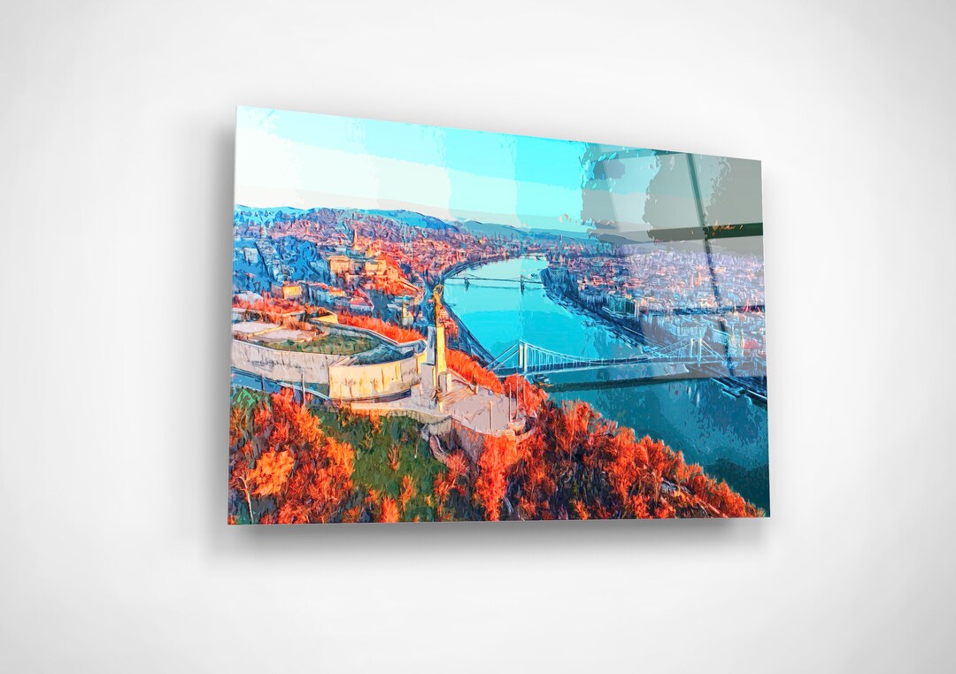 Capital City River Wall Art, Glass Artistic Urban Home Decor ...