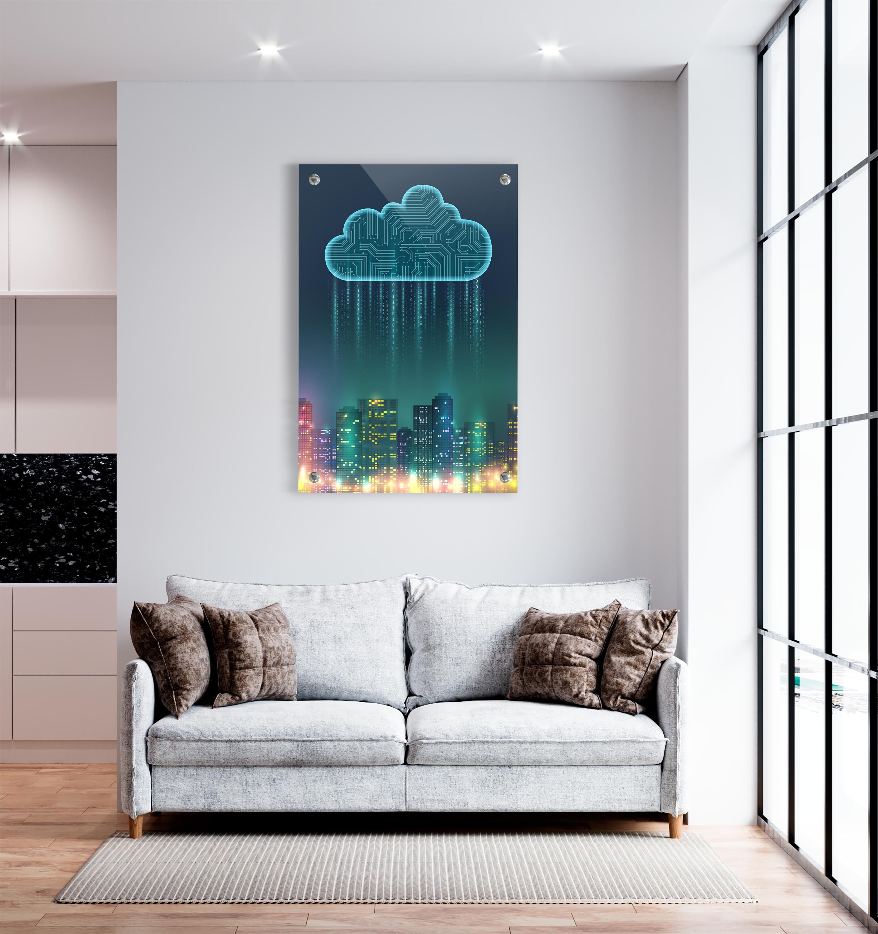 Circuit Board Print, Computer Science Gifts, Cityscape Buildings Wall ...