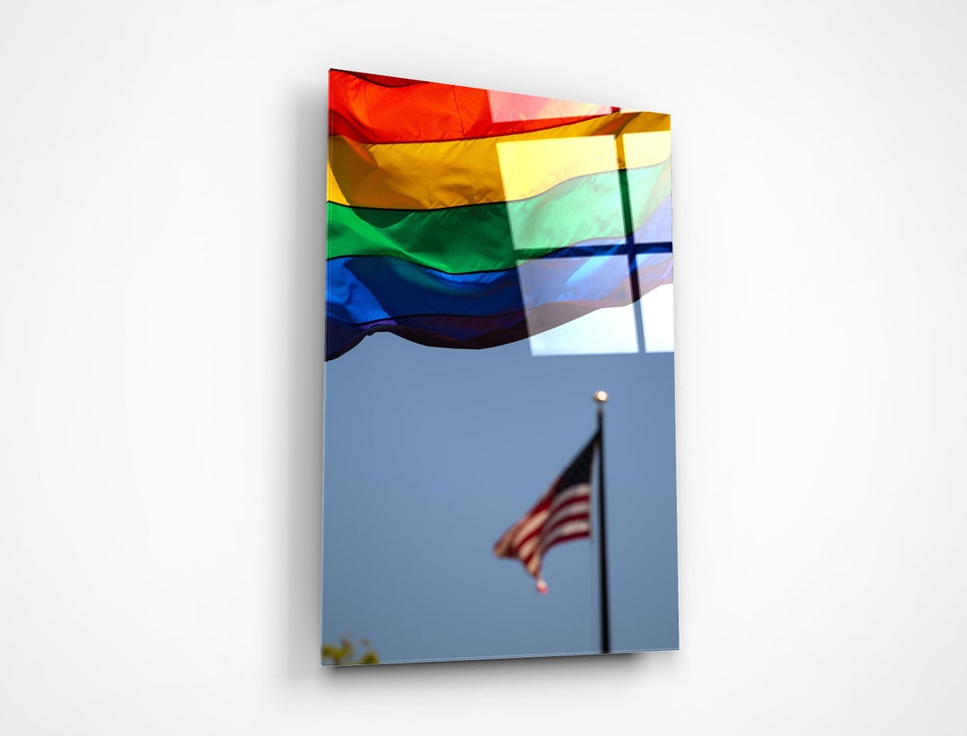 LGBT Pride Flag Glass Wall Art, Lesbian Gay Bi Trans Home Decor ...