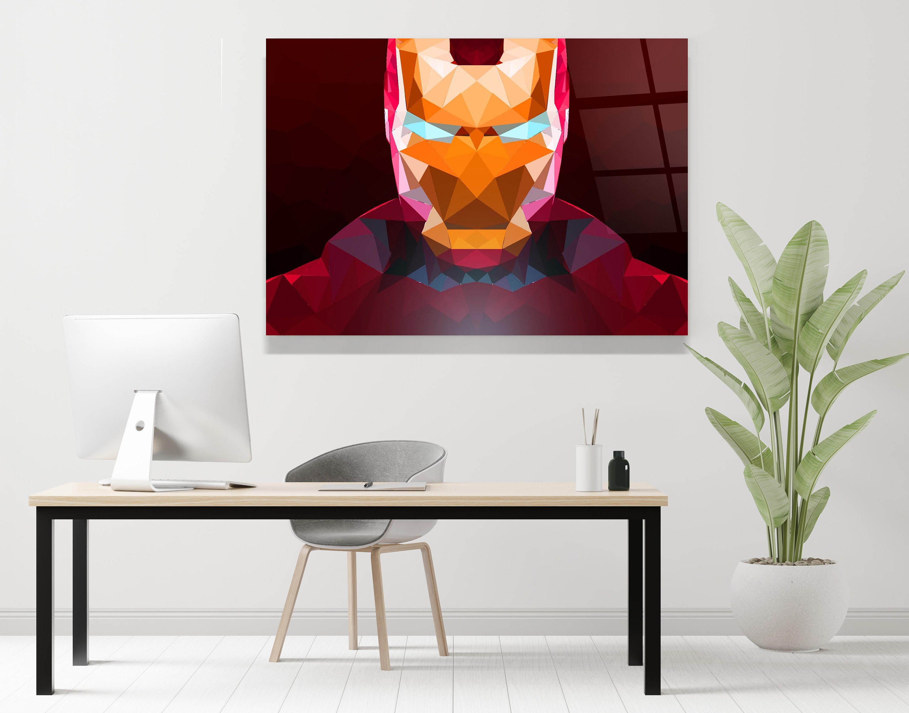 Iron Man Wall Art Set, Geometric Painting, Marvel Superhero Print ...