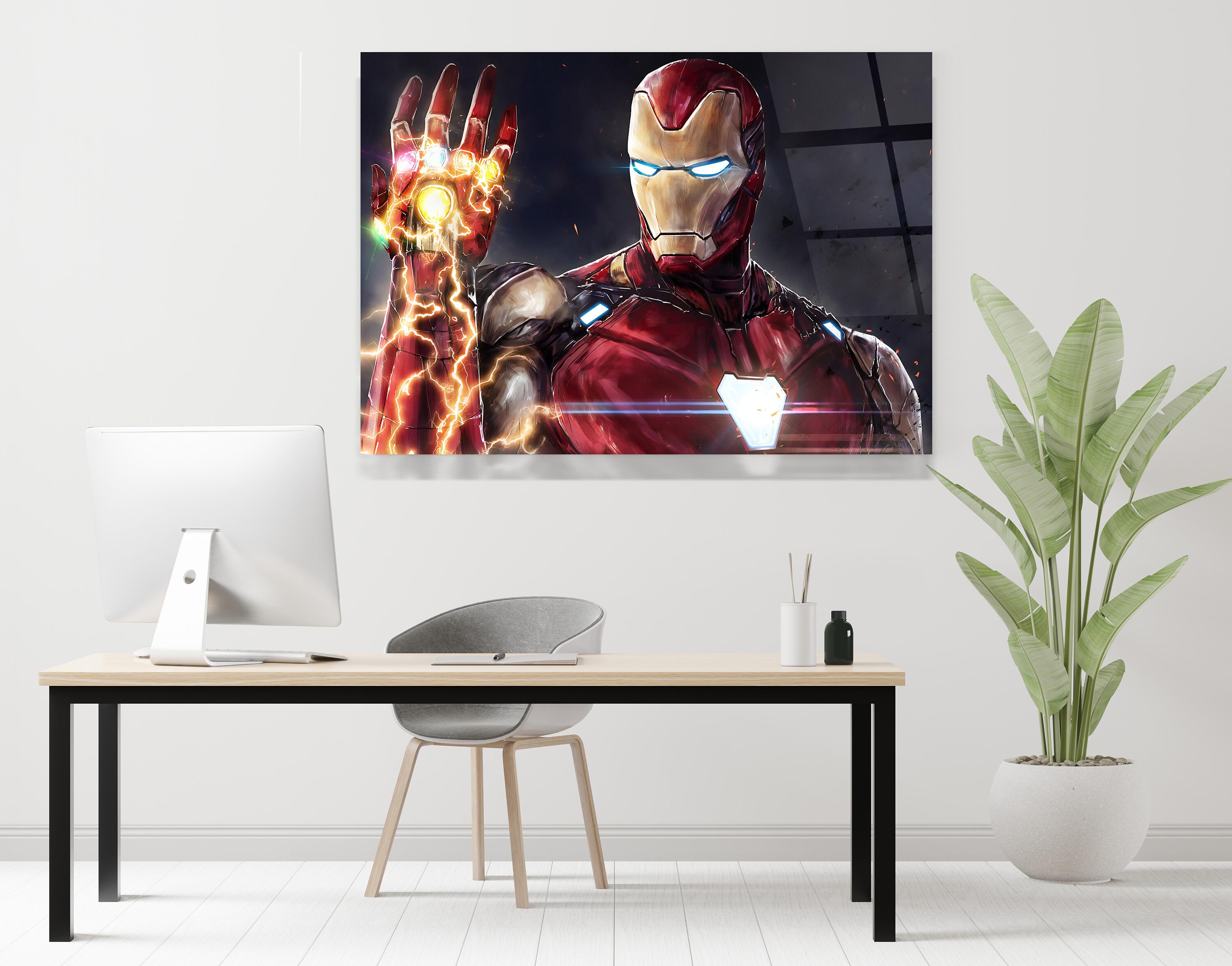 Iron Man Painting, Tony Stark Suit Print, Avengers Endgame Movie Wall ...